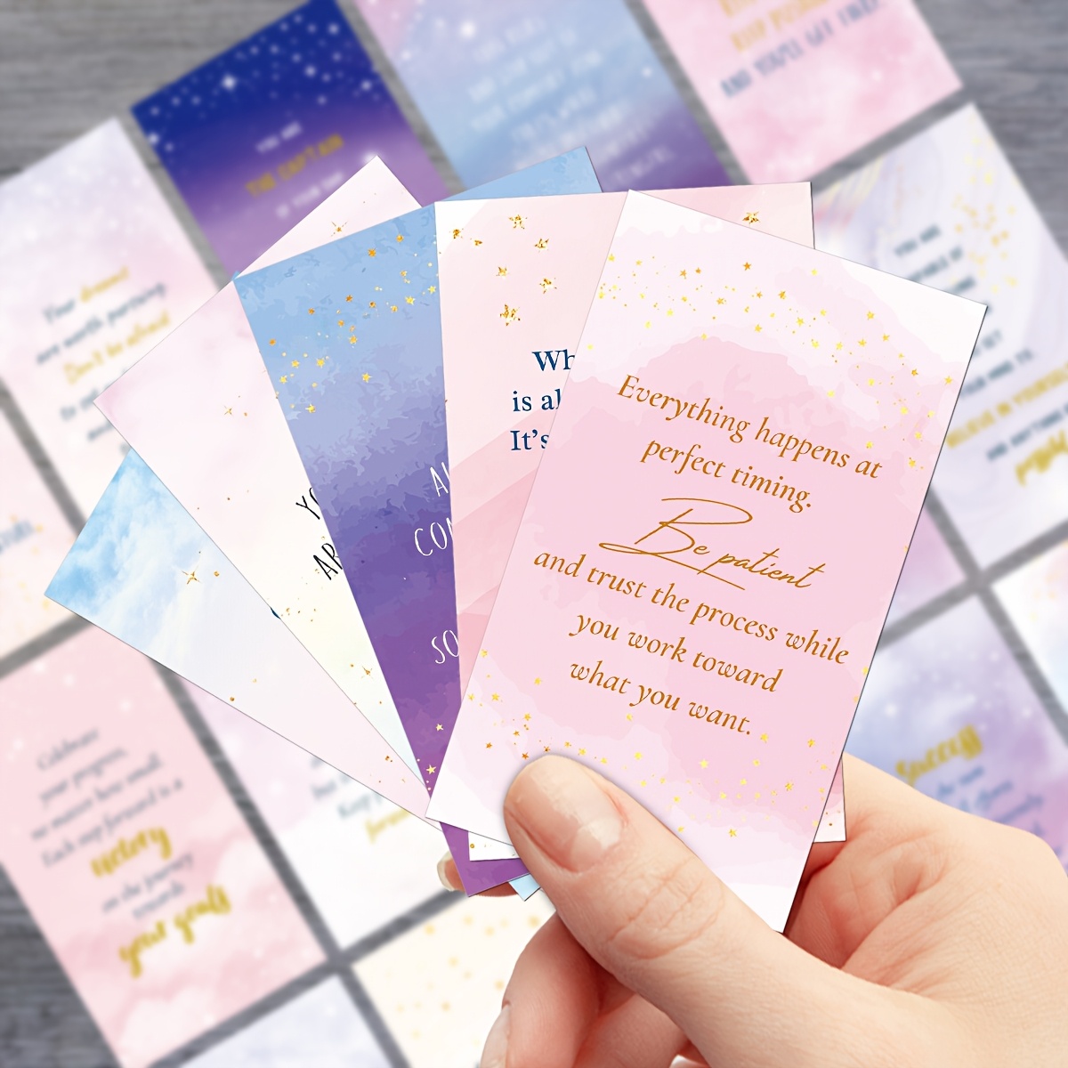positive affirmation cards sold on Temu Australia