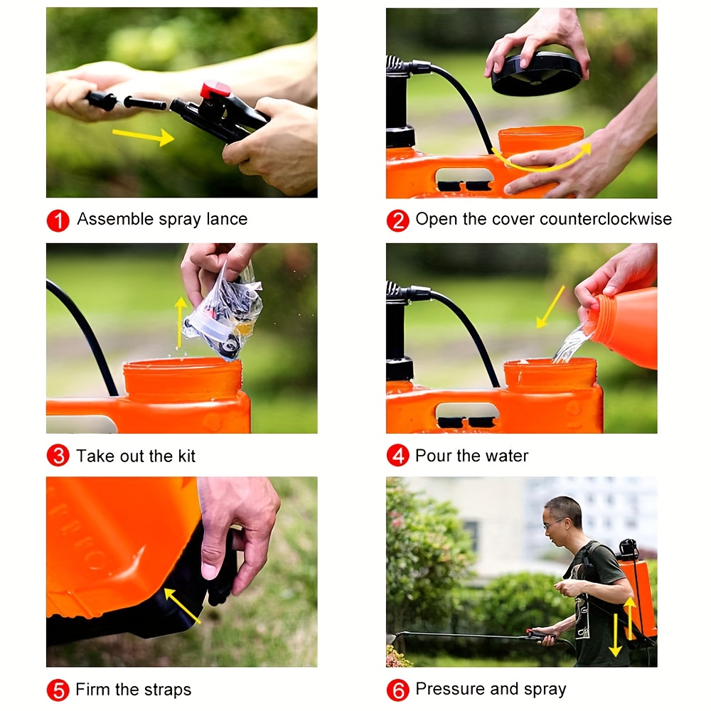 4 Gallon Spray In Lawn Garden Adjustable Nozzle Backpack - Temu