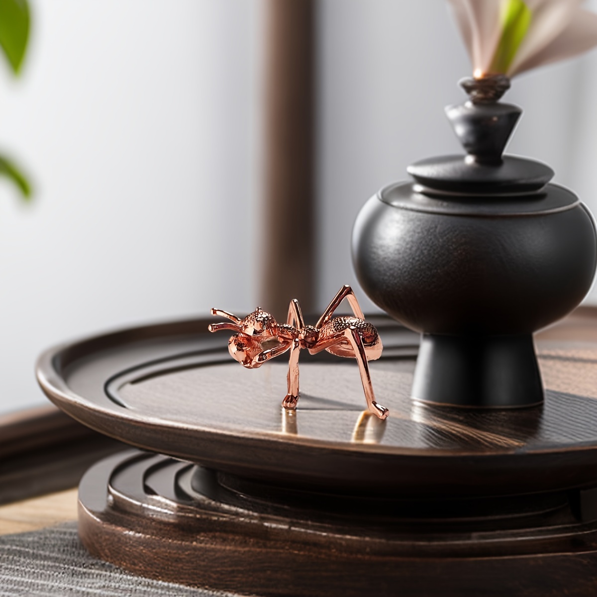 Creative Rose Golden Ant Tea Pet Small Ornaments Desktop - Temu