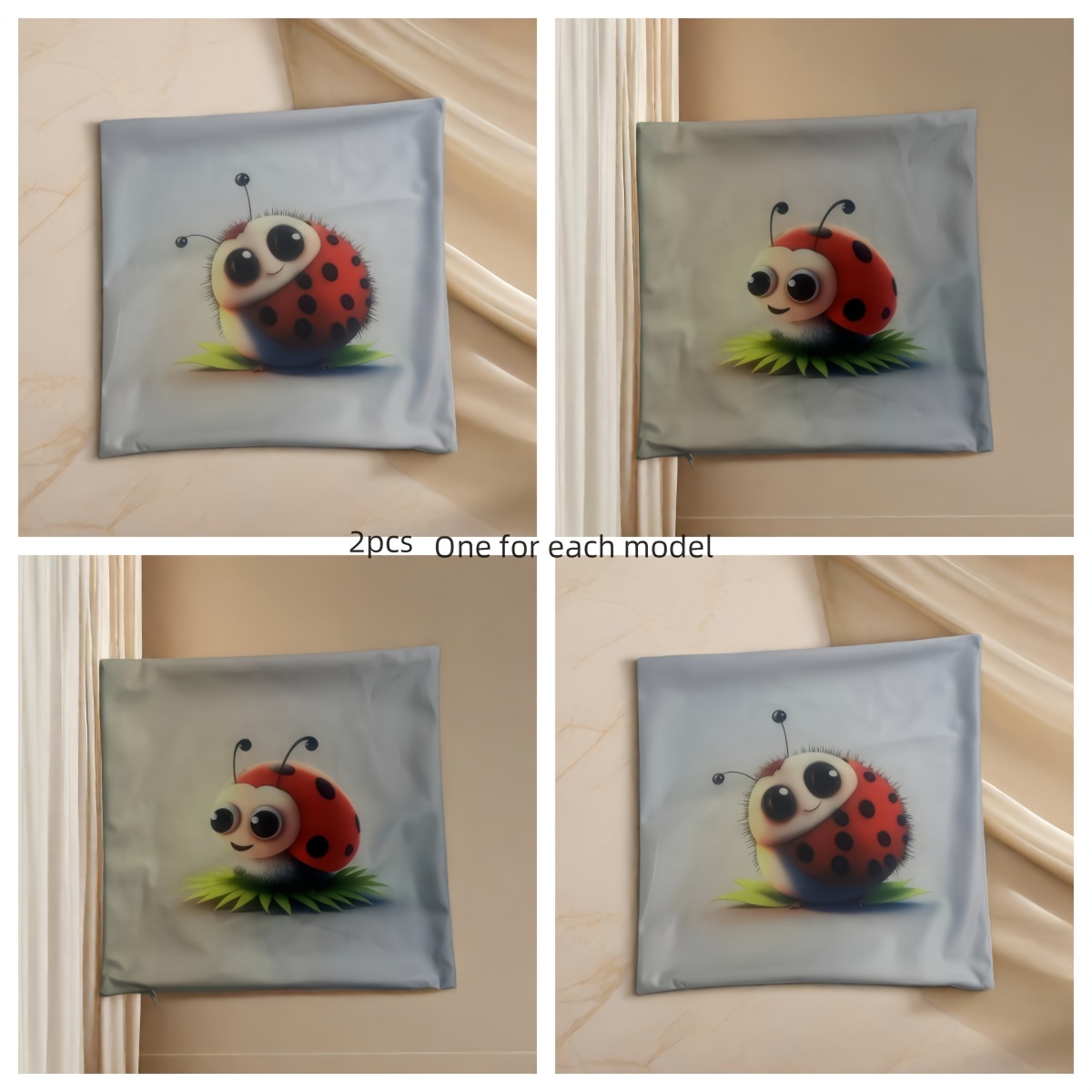 short plush printed soft cute star ladybug pillowcase - Temu Australia