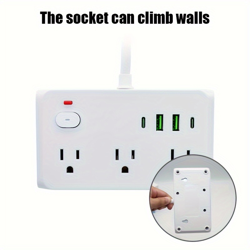 1 Power Board Protector Usb 6 Ac Sockets 2 - Temu