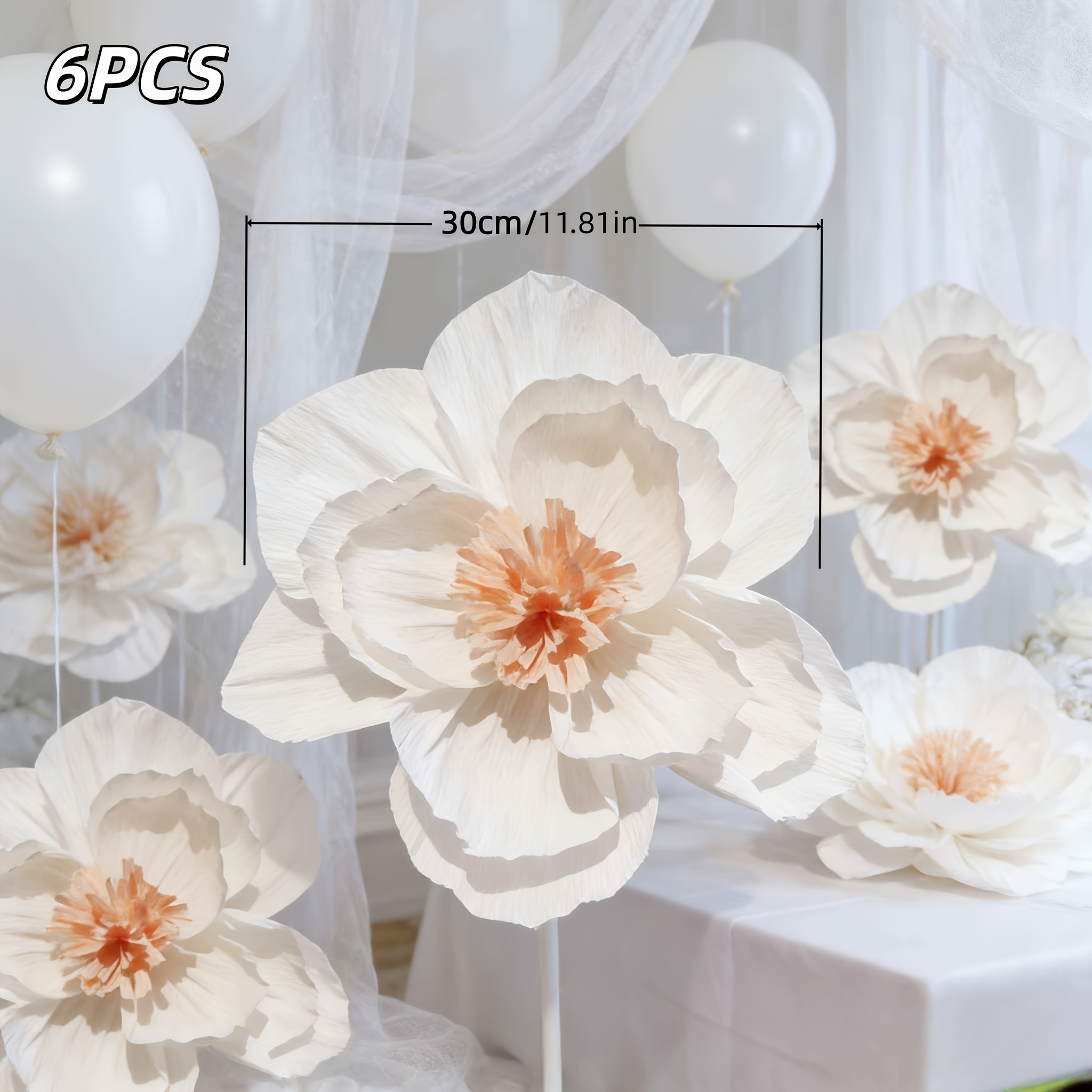 large paper flowers sold on Temu United States