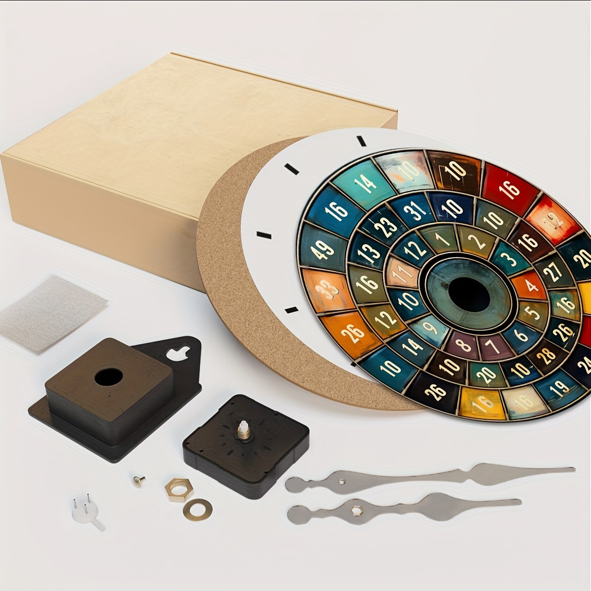 1pc Artificial Wooden Dartboard Roulette Design Wall Clock Silent ...