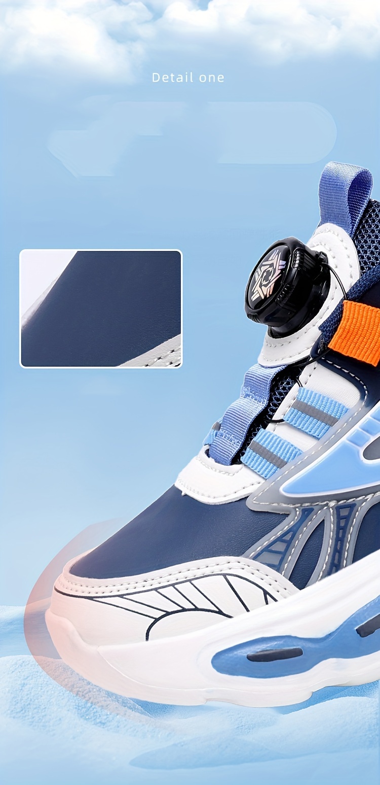 Casual Low Top Sneakers With Rotating Button For Boys, Anti Slip ...