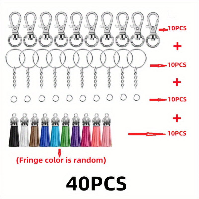 Tassel Keychain Kit Lobster Clasp Keychain + Keychain Rings - Temu Canada