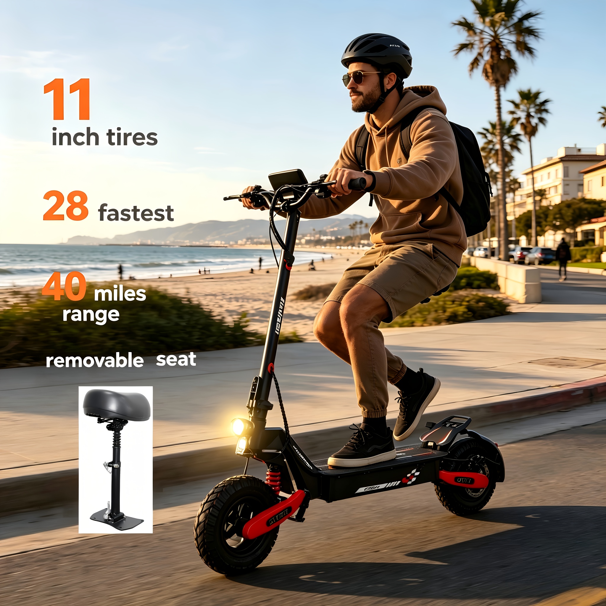 electric scooter with seat sold on Temu United States