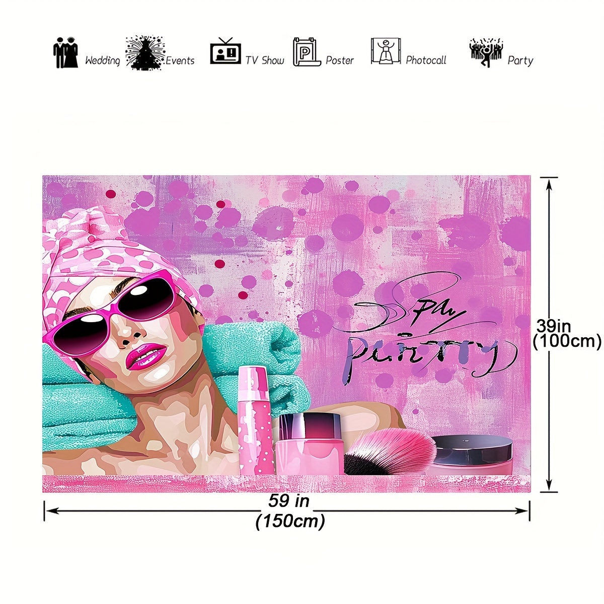 spa party backdrop colorful make teens girls princess summer - Temu