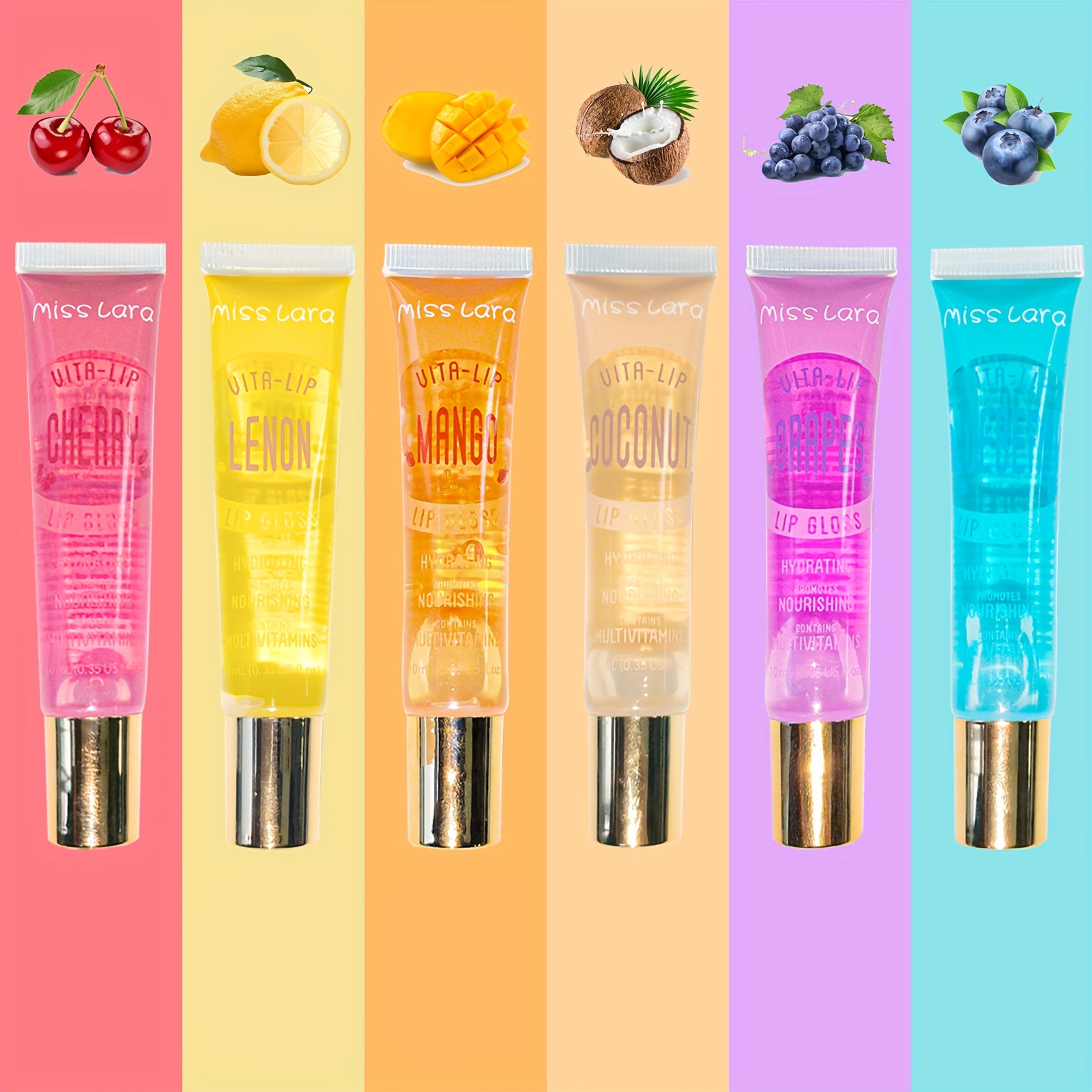 수분감 있는 과일 립글로스 투명한 보습 비끈적거리지 않는 신선한 광택감 립글로우 오일 영양감 있는 부드러운 광택감 틴트 립