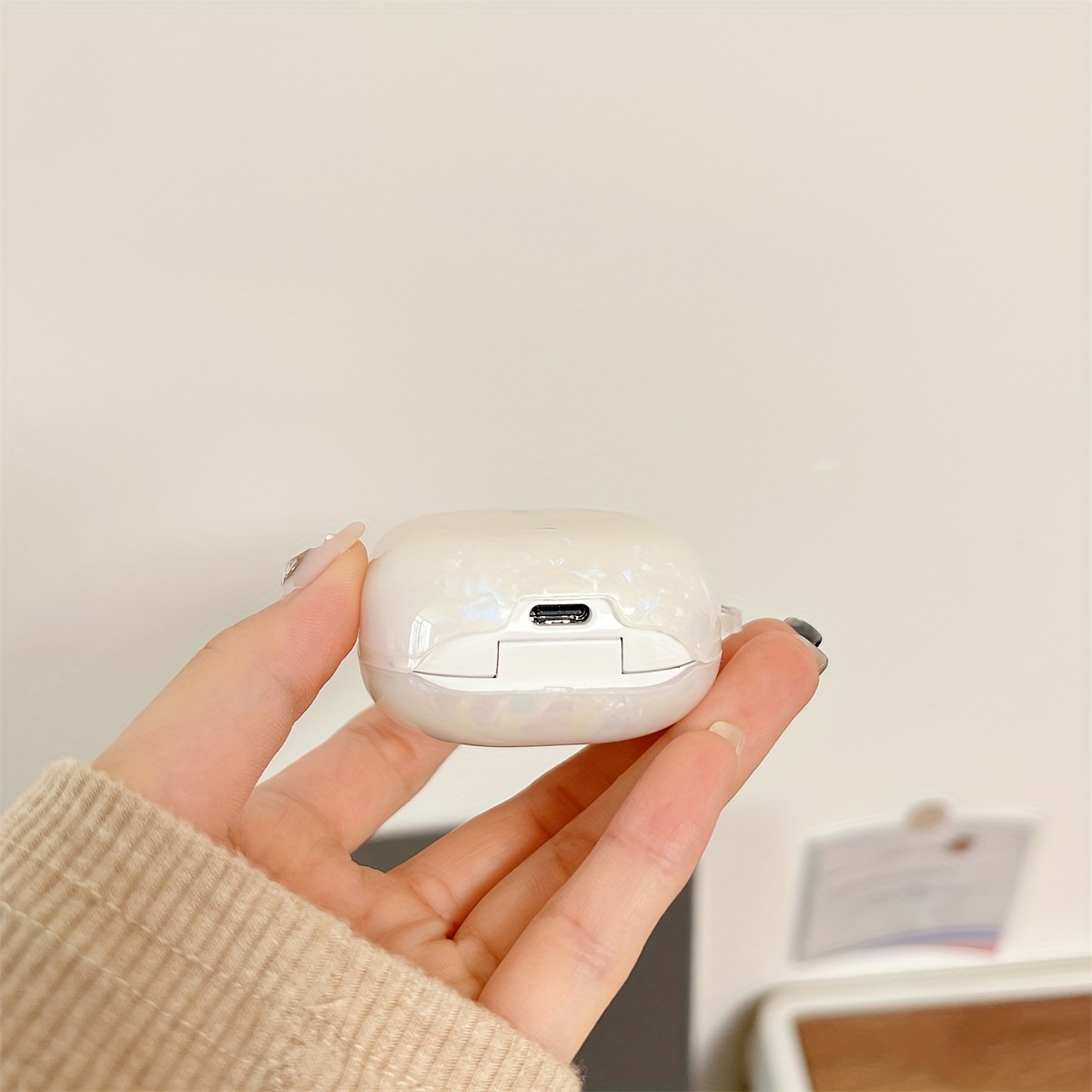 White Seashell Dazzling Colour Pattern Tpu Earbuds Case Fit - Temu New ...