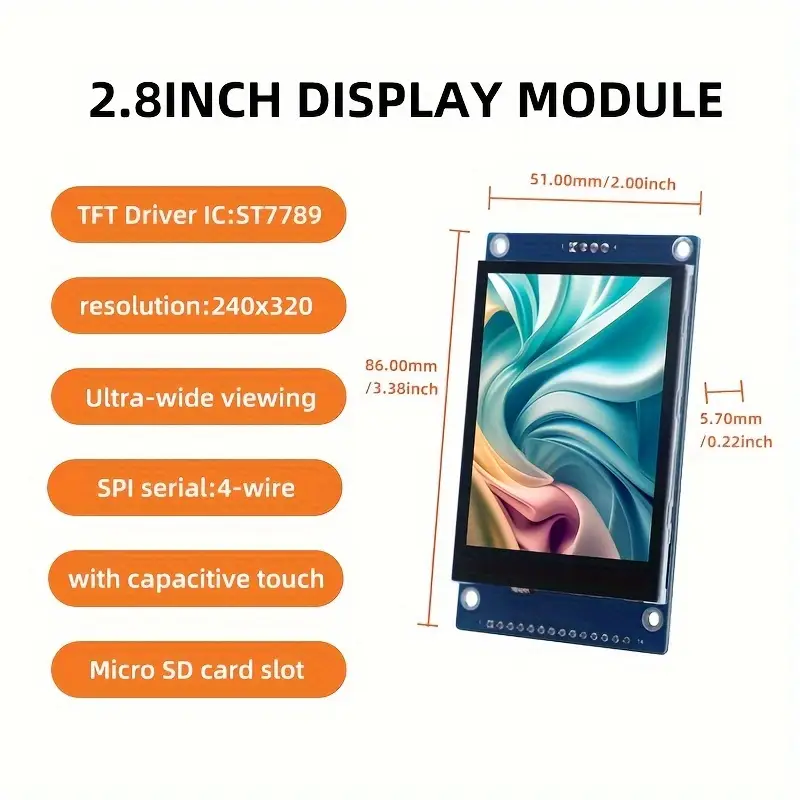 28 Inch Tft Lcd Display Module With Capacitive Touch 240x320