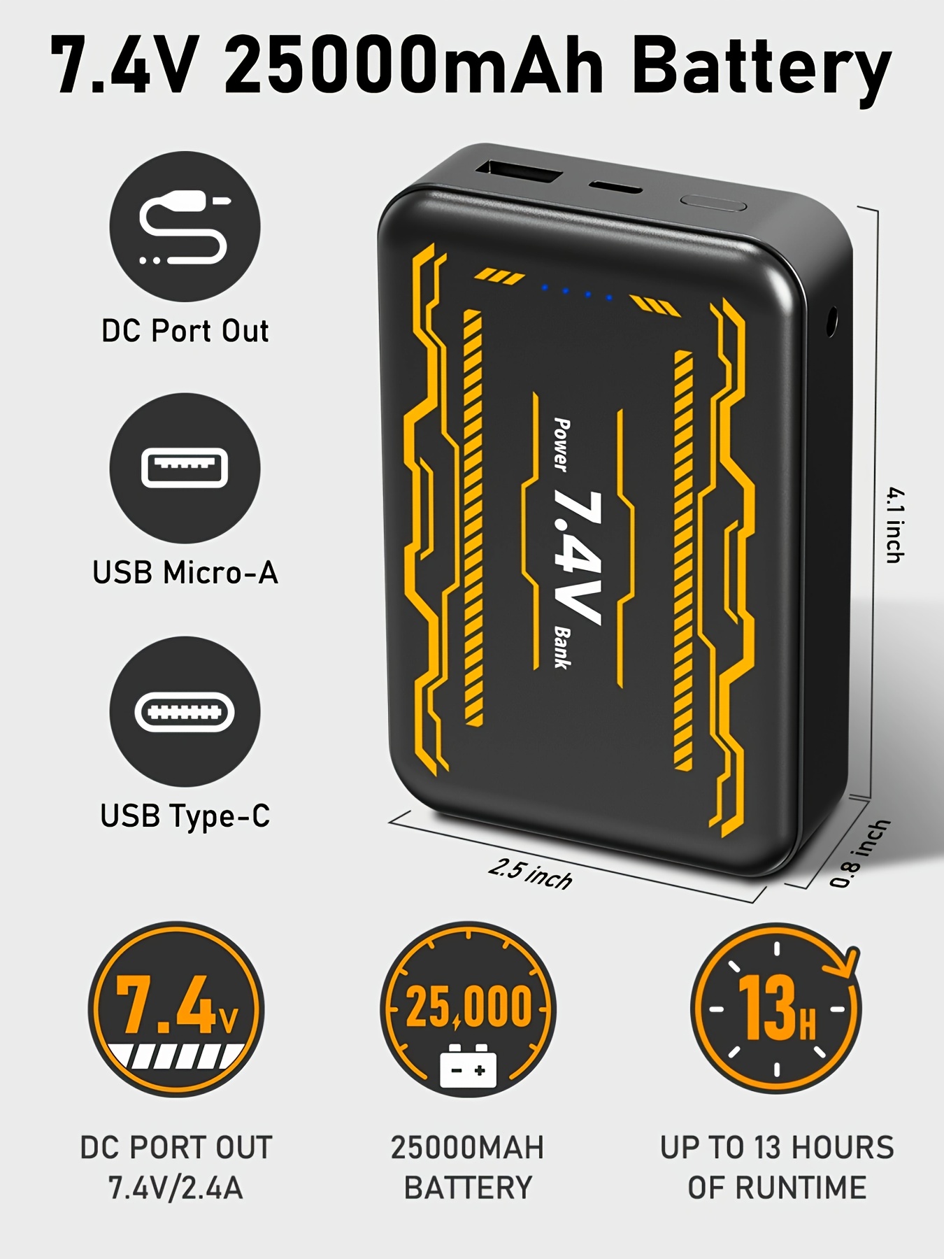 Lightweight Heated Vest 25000mah Rechargeable Battery Pack - Temu