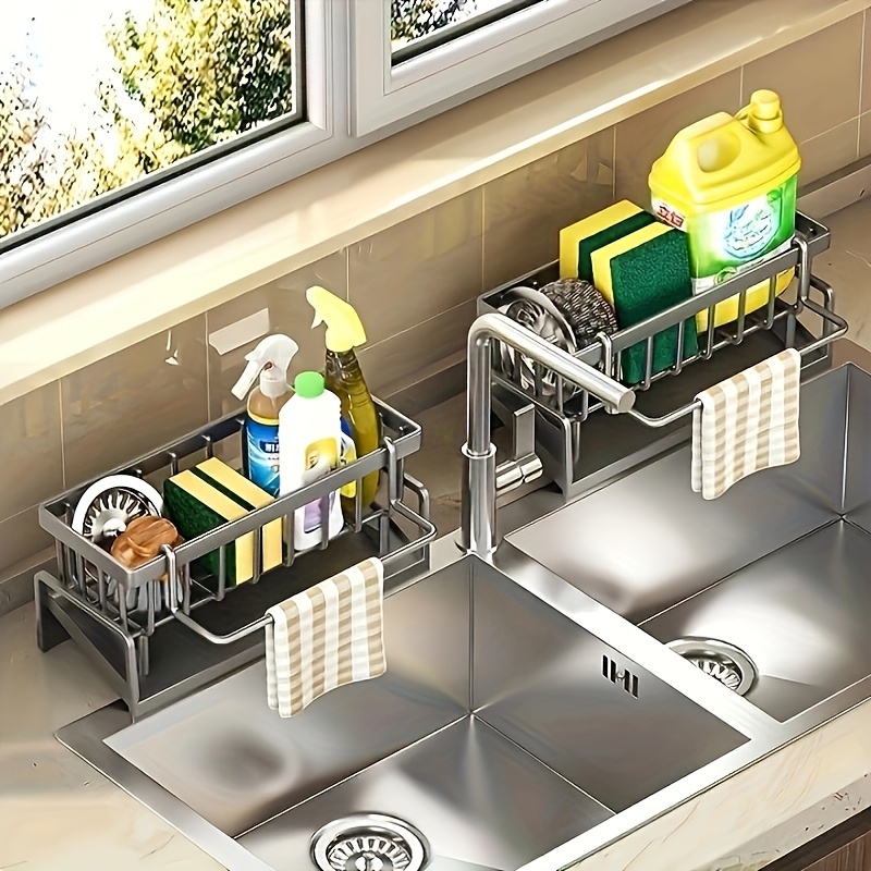 Sponge Drain Rack Dishcloth Holder Stainless Steel Sink - Temu Australia