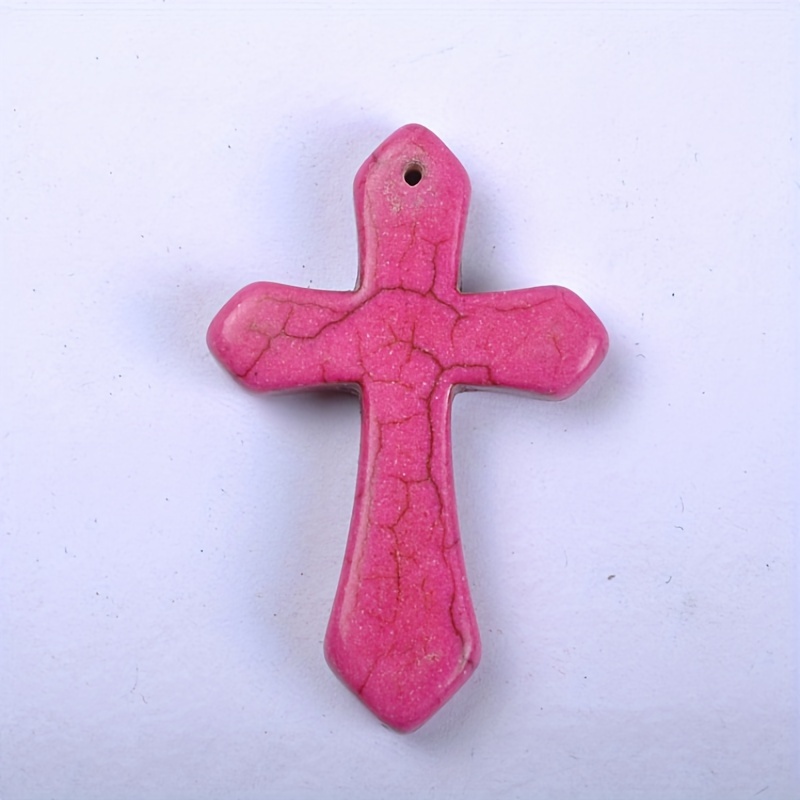 Turquoise Gemstones Cross Shape Charms Multi Color Pendants - Temu Canada