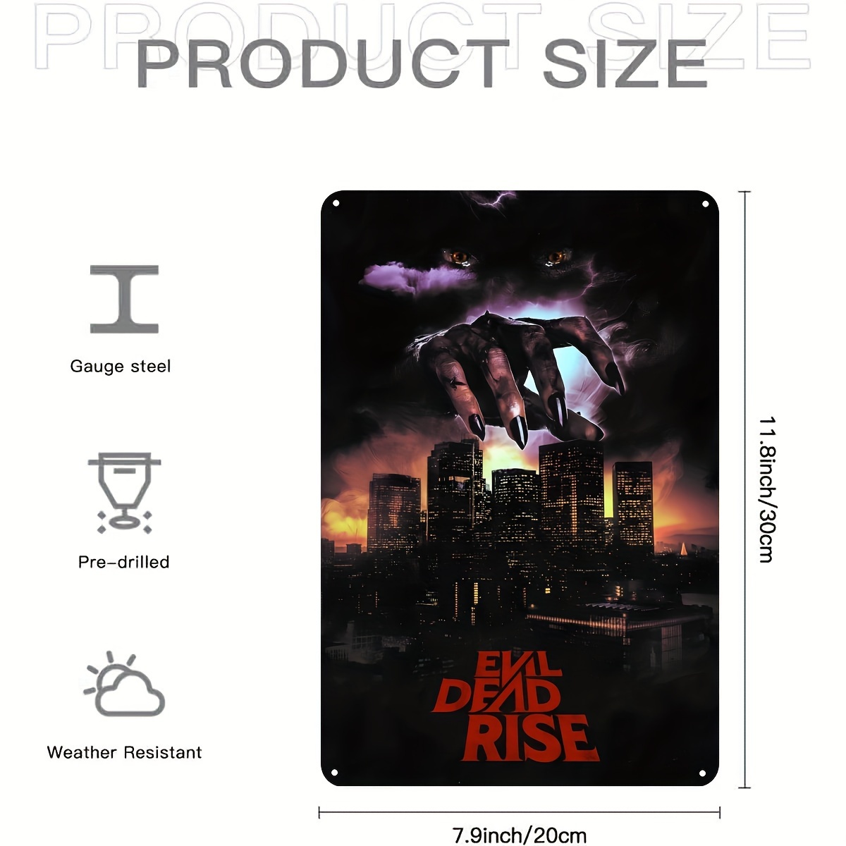 Evil Dead שלט פח מתכת 1 יחידה 8"x12" ברזל שחור עיצוב - Temu