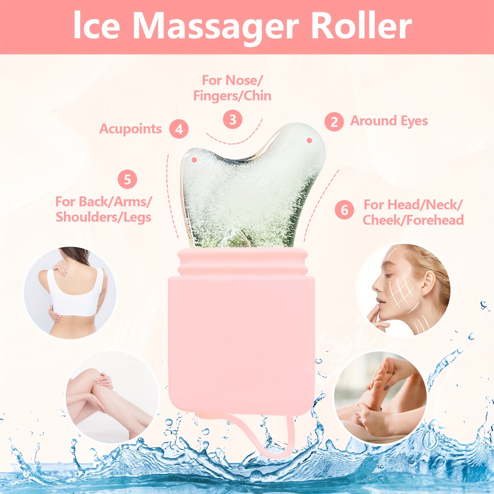Silicone Ice Roller Gua Sha Set Facial Massage De - Temu