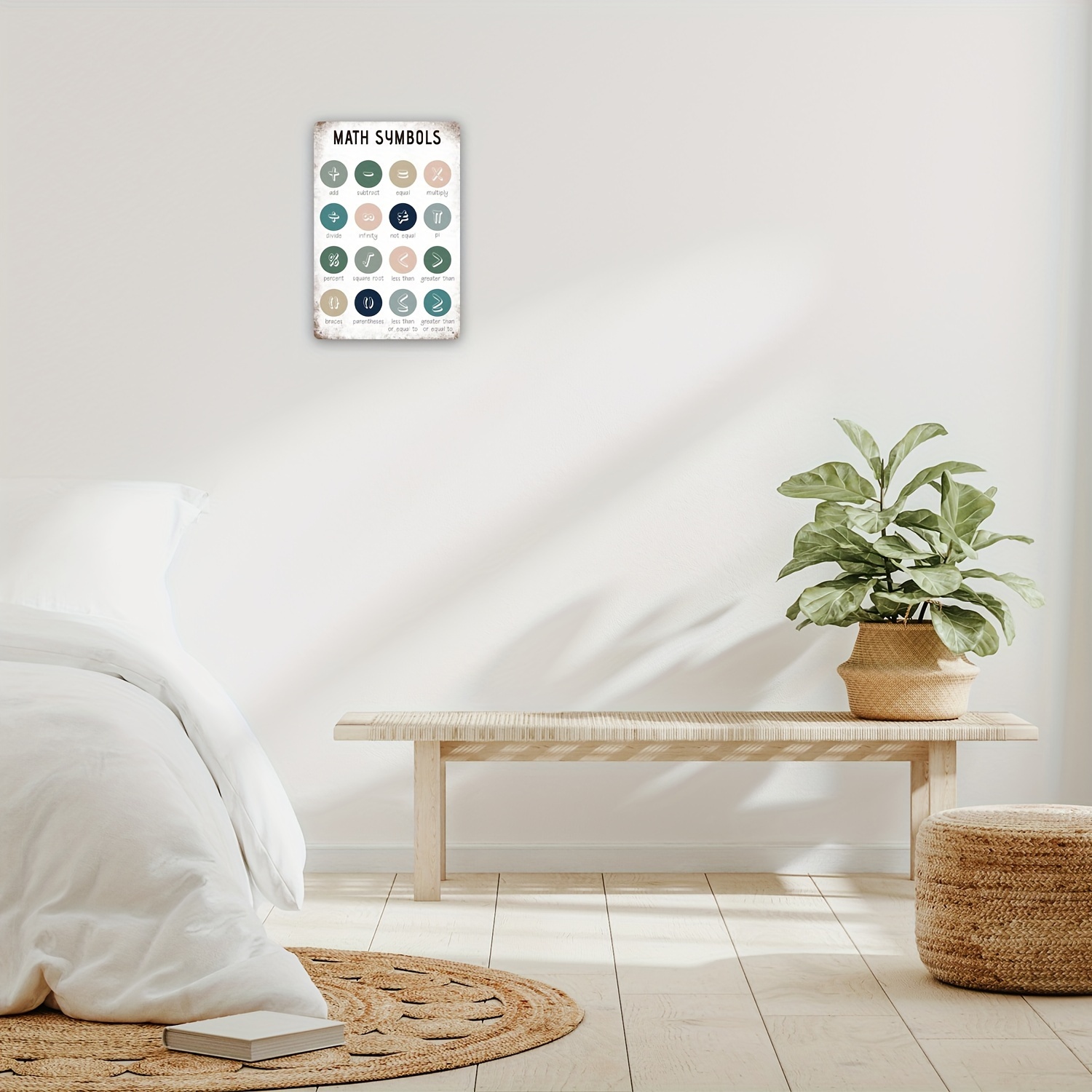 rustic metal tin sign educational math symbols chart vintage - Temu