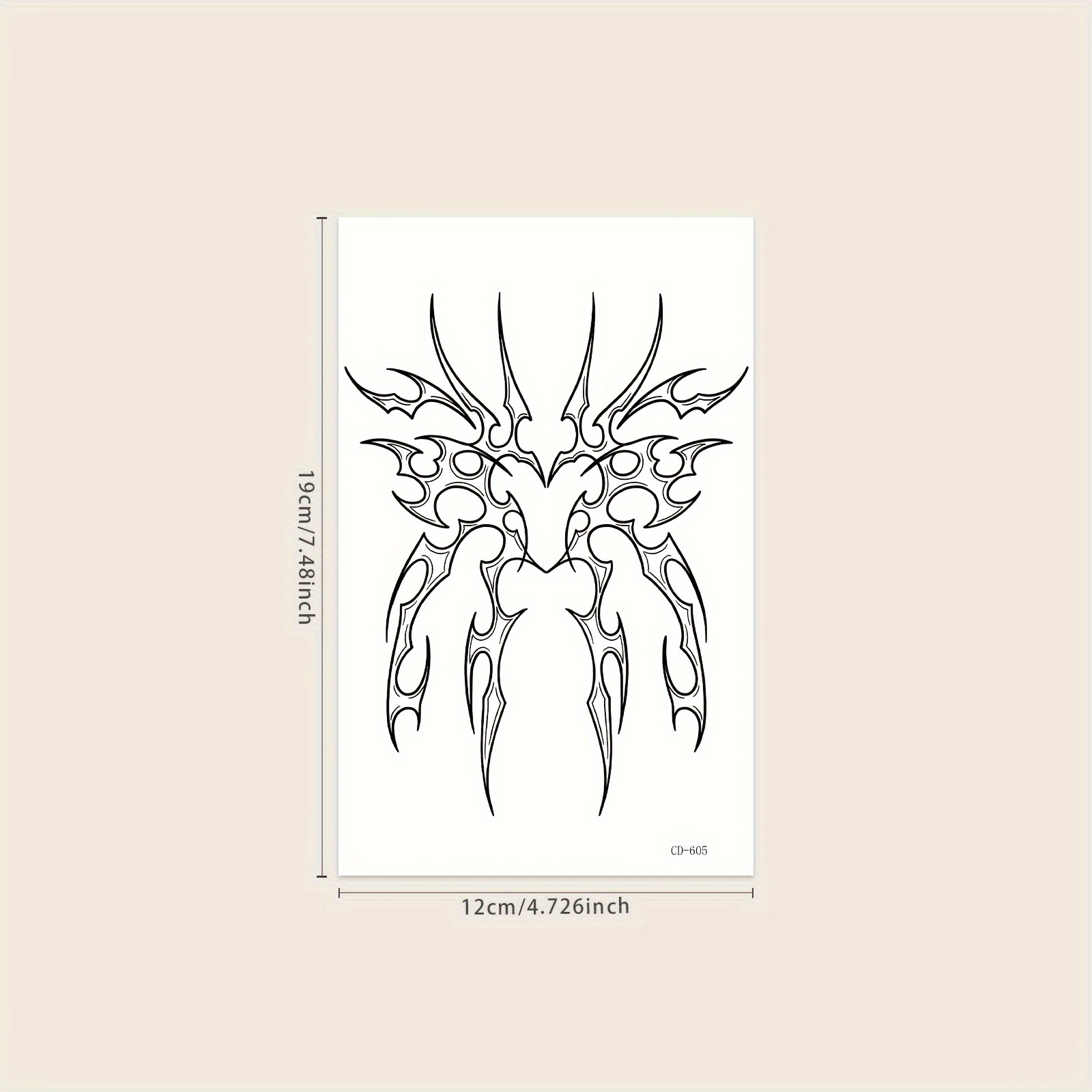 Dark Cool Heart Butterfly Totem Temporary Tattoo Stickers - Temu Australia