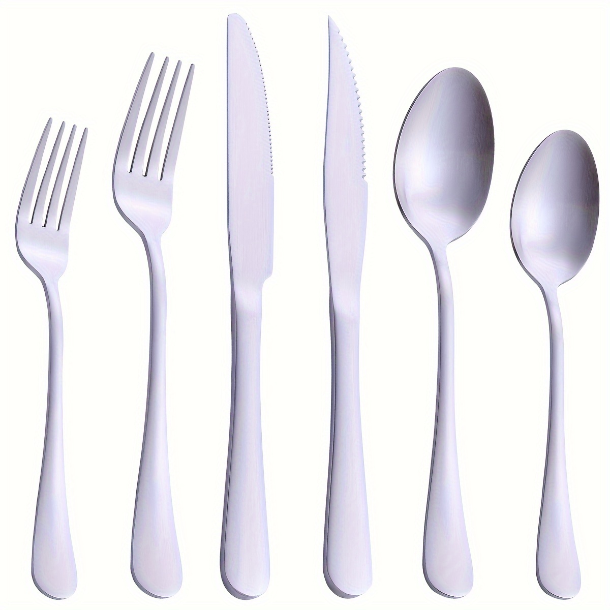 Matte Silverware Set Steak Knife Stainless Steel Flatware - Temu
