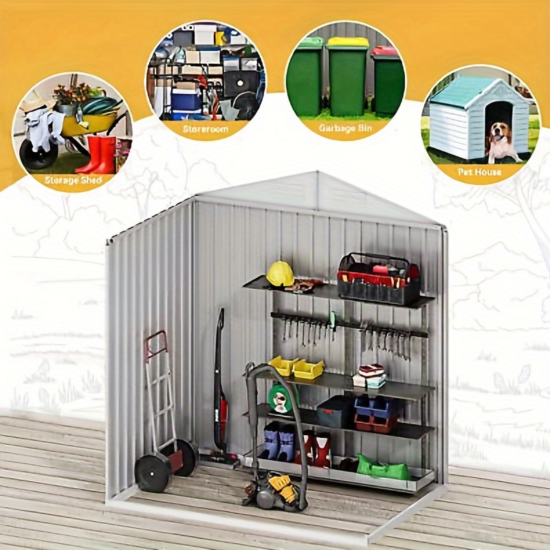 Outdorbliss Outdoor Storage Shed 6x4ft Heavy Duty Metal Tool Sheds ...