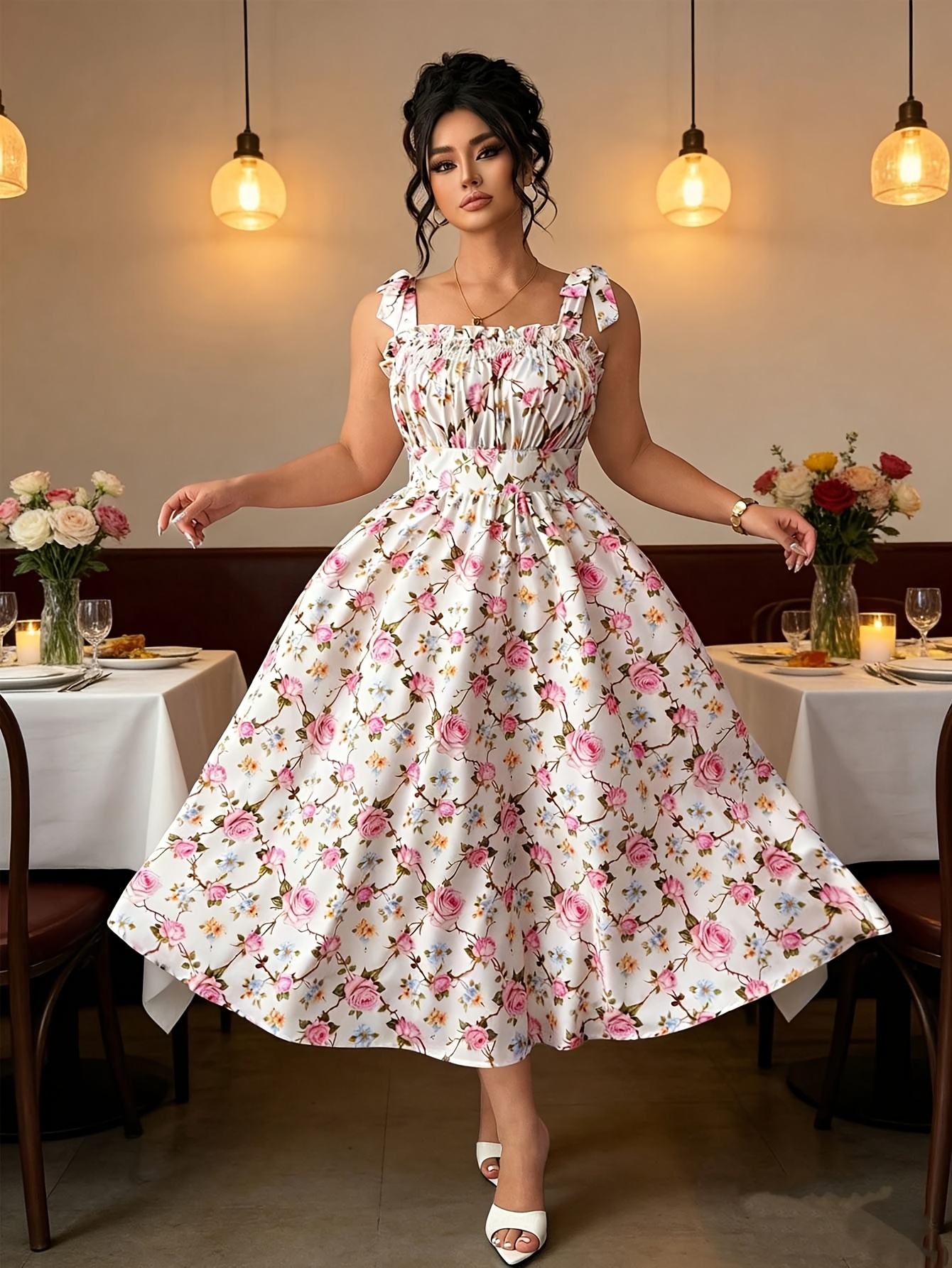 rose dresses sold on Temu United States
