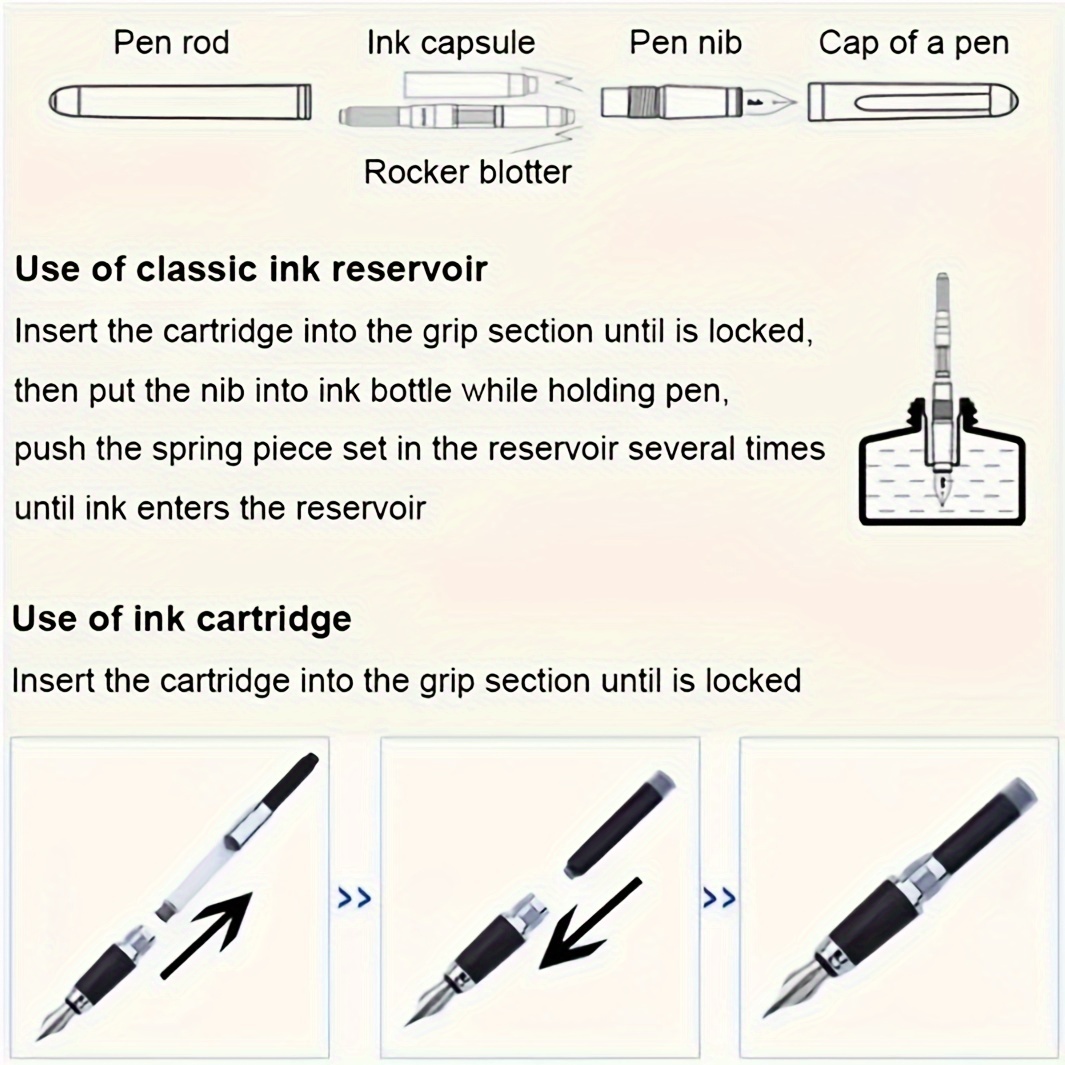 Luxury Metal Fountain Pen Set With Fine Point, Personalized Click-off ...