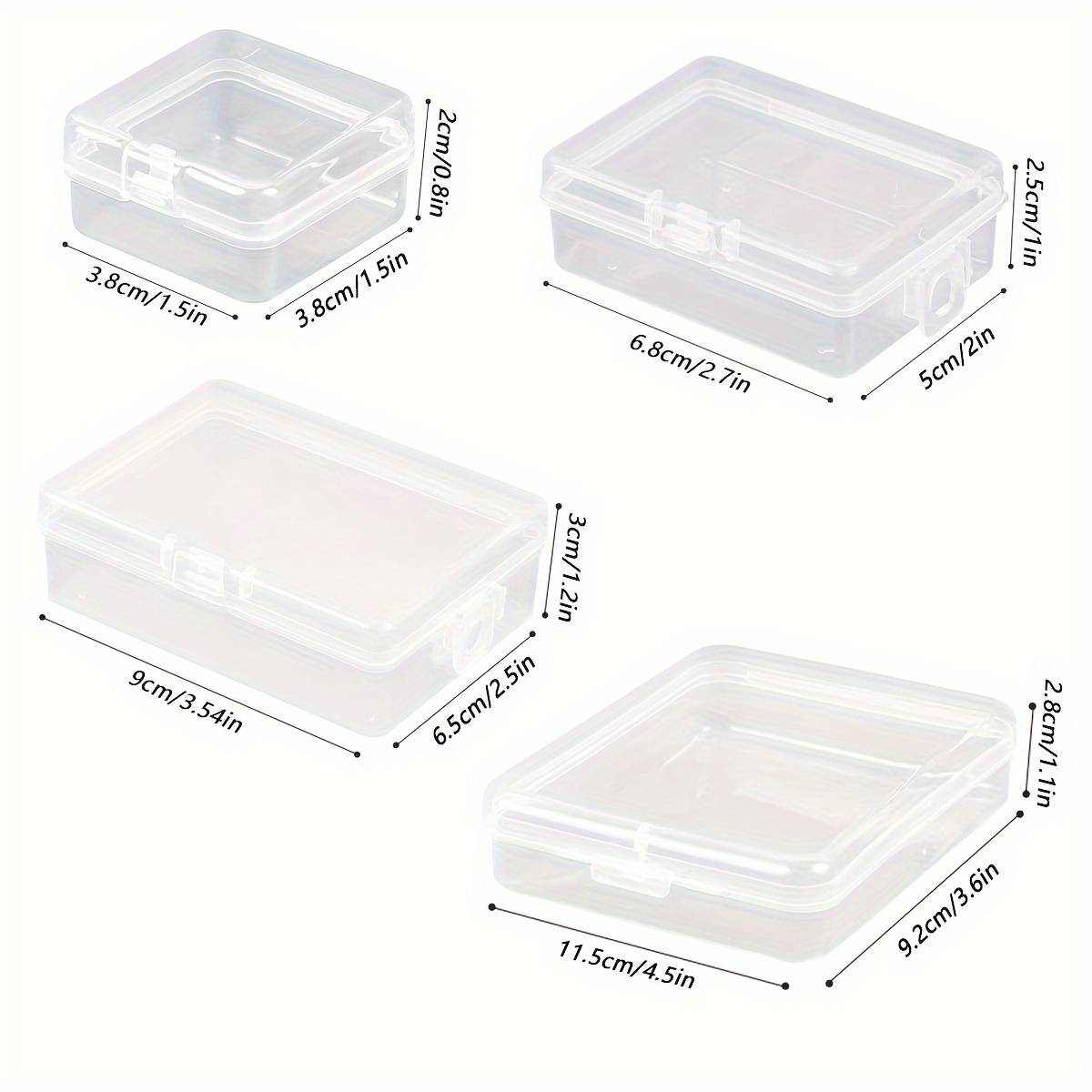 Rectangular Empty Mini Plastic Storage Container Lid Button - Temu Canada