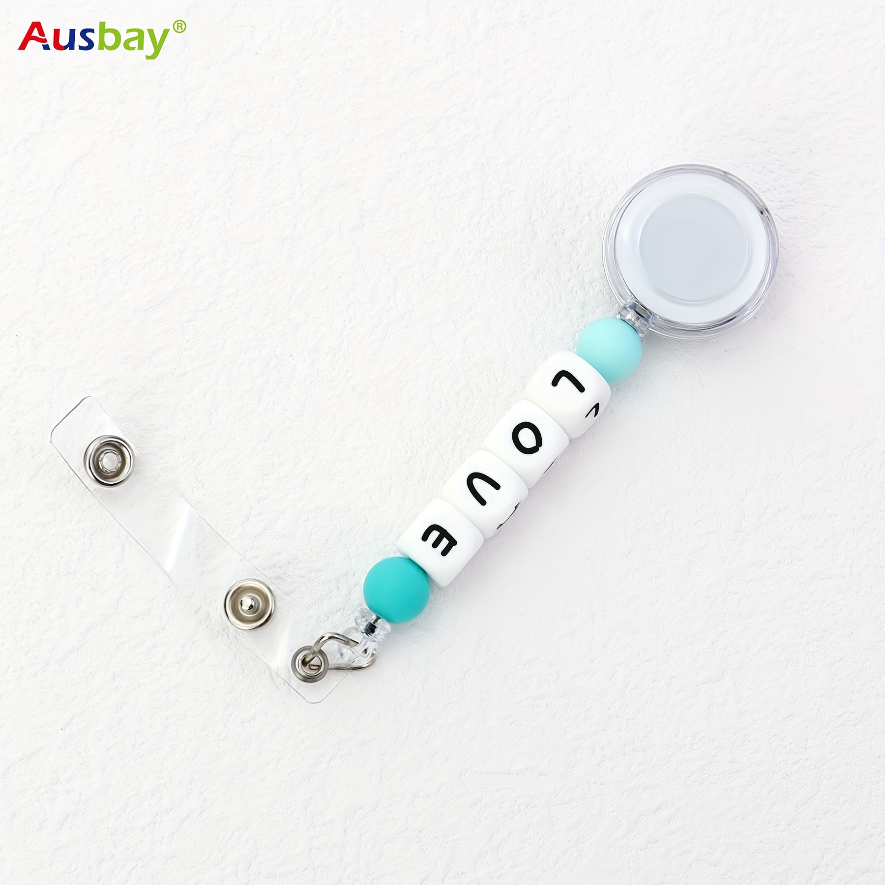 Custom Silicone Beaded Keychain Telescopic Id Badge Holder - Temu ...