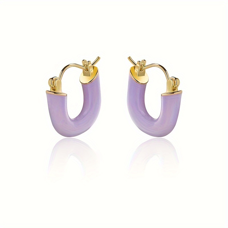 Unique Design Sense Minimalist Elegant Purple Hoop Women's - Temu ...