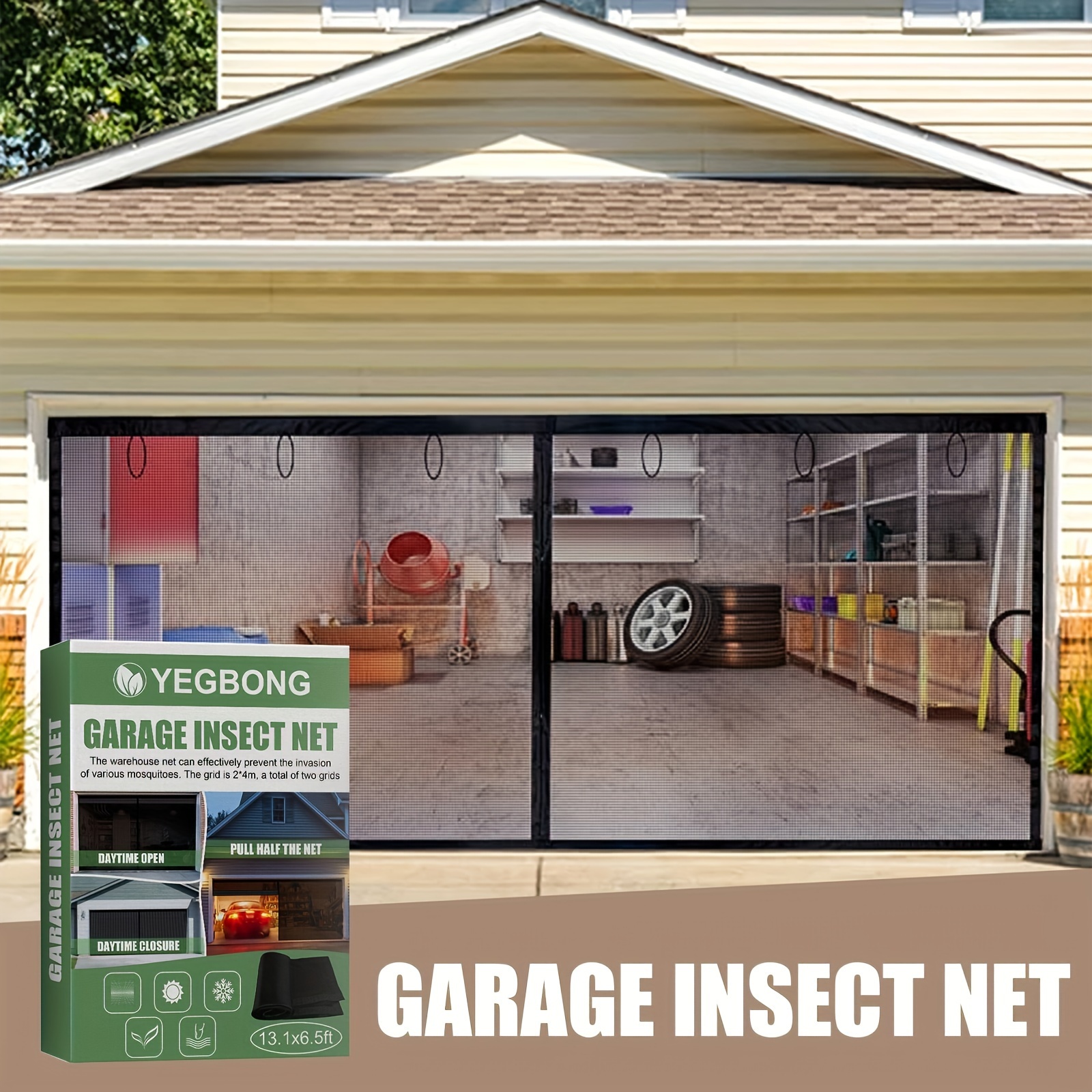Garage Screen Door Mesh Garage Door Screen Enclosure - Temu