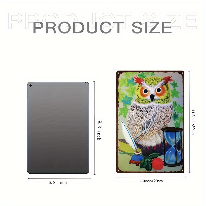 Garden Flower Metal Tin Sign Bird Owl Iron Painting Plaque - Temu ...