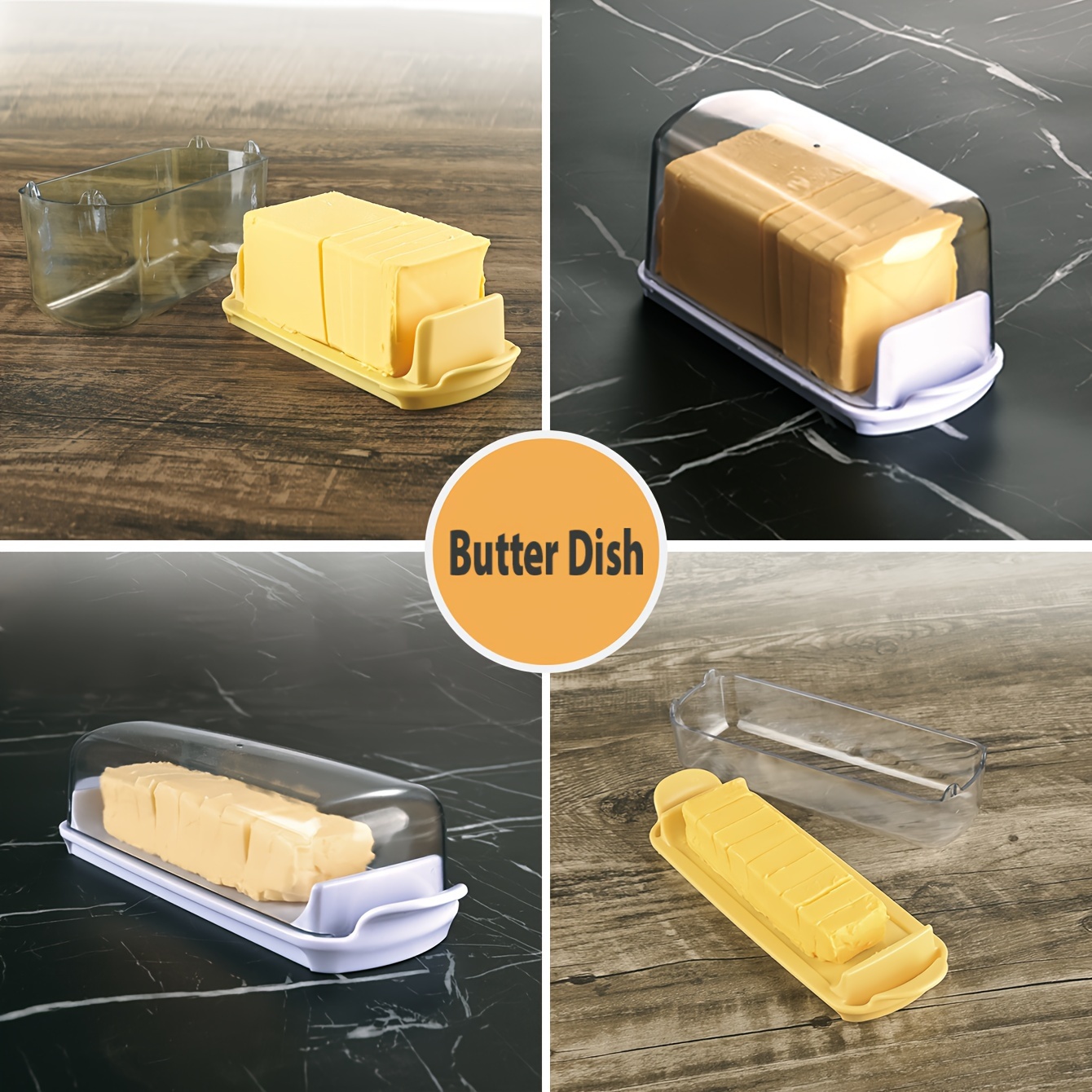 Butter Dishes Servers Butter Dish Transparent Lid Butter - Temu