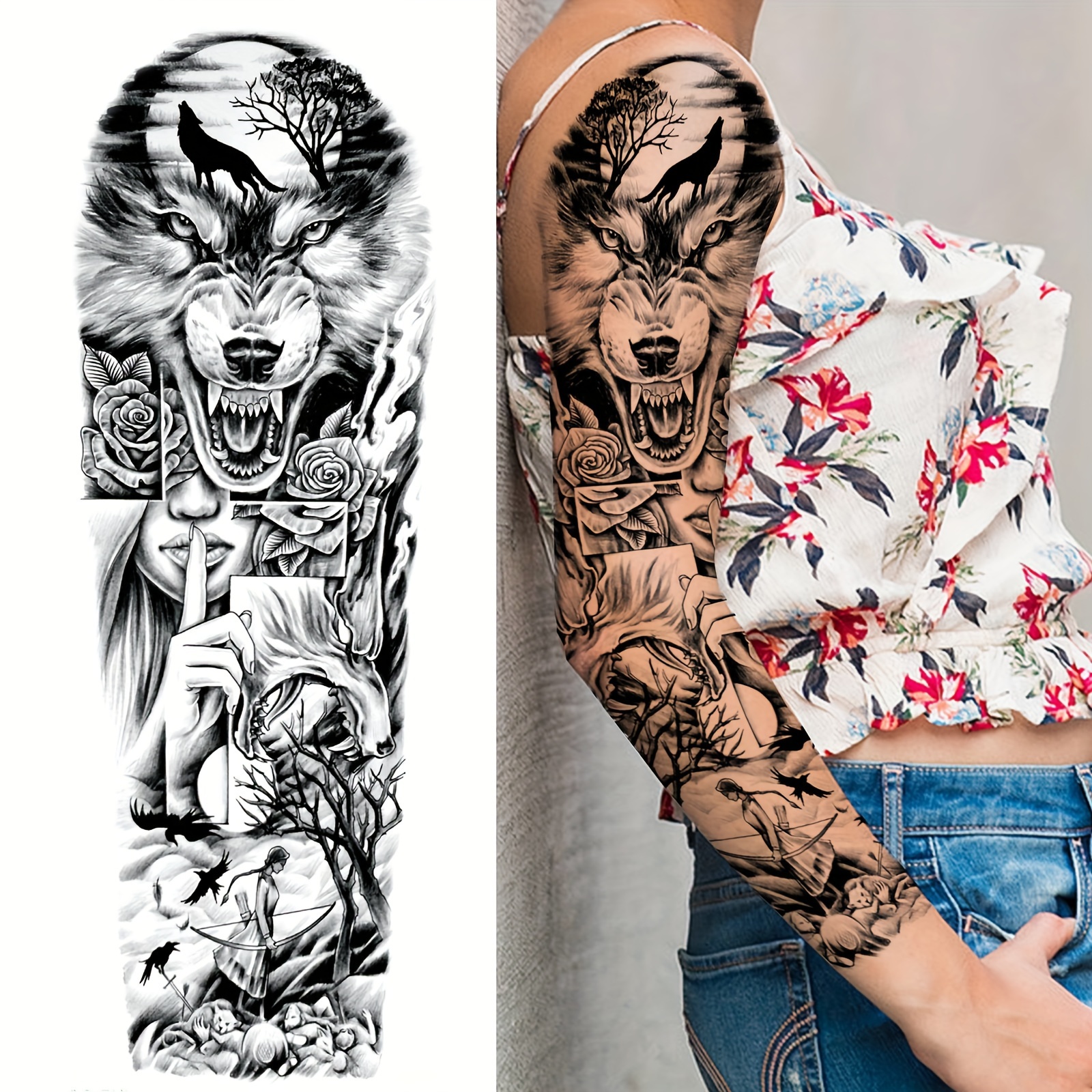 Full Arm Black Wolf Withered Flower Female Archer - Nigeria