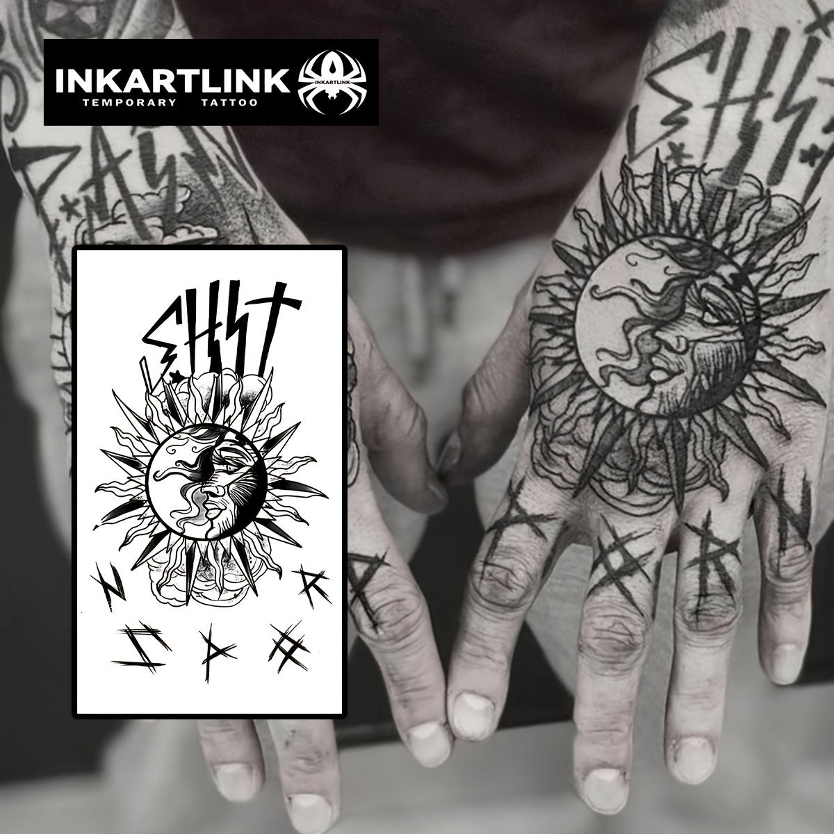 Inkartlink Temporary Tattoo: Revolutionary Sun Design - Temu