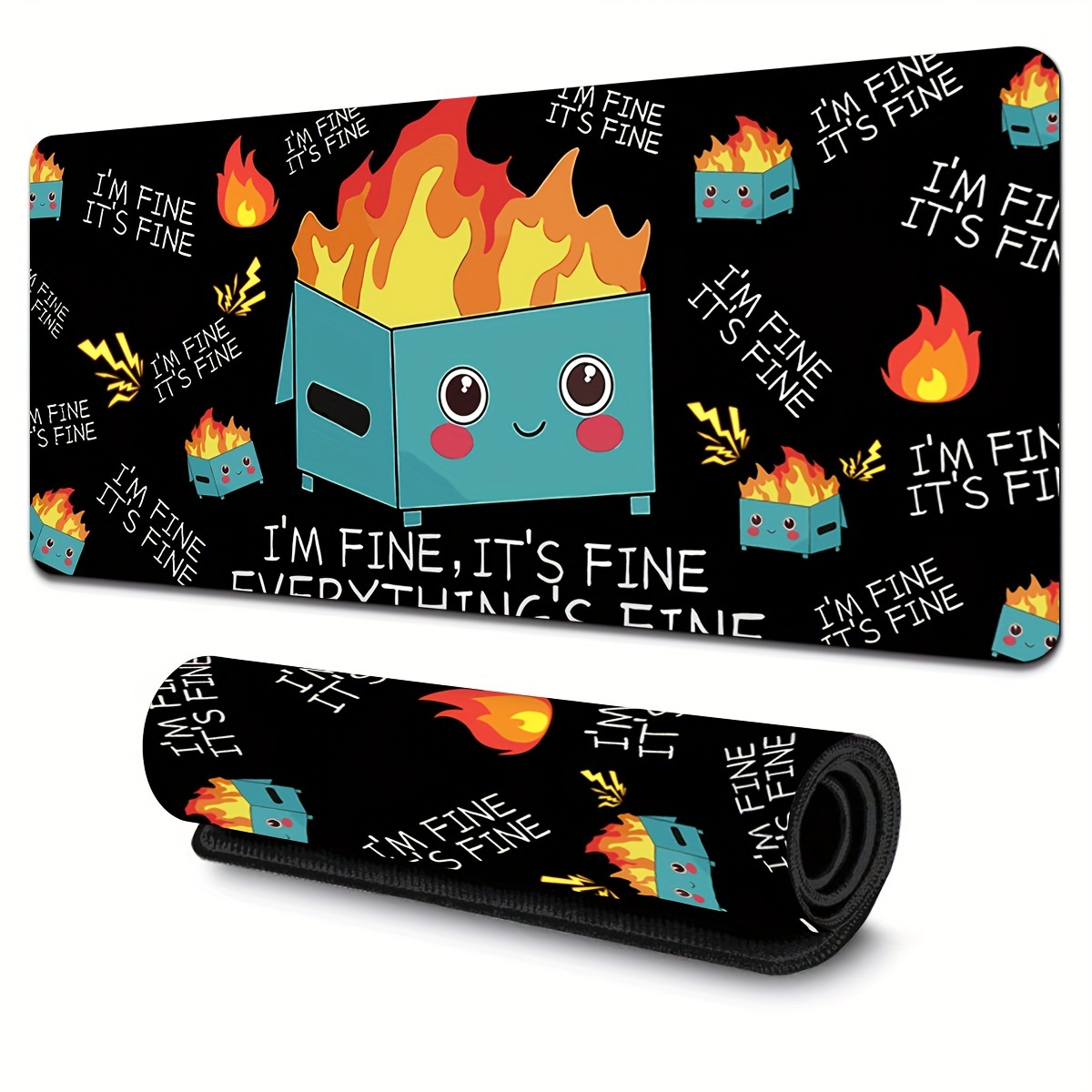 Dumpster Fire Large Mouse Pad Cute Funny Mousepad Laptop - Temu New Zealand