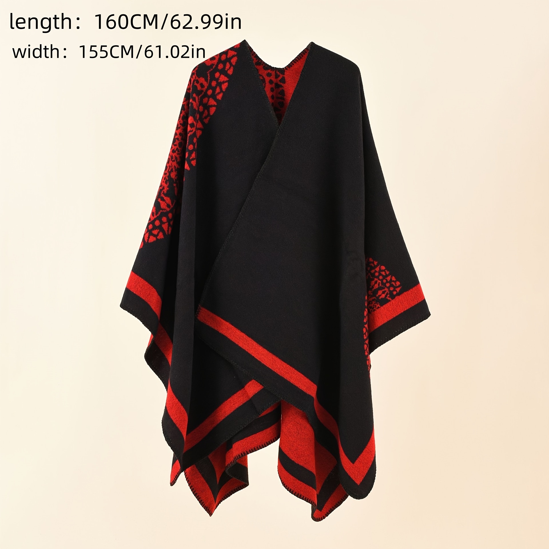 vintage leopard jacquard shawl elegant style soft warm large - Temu ...