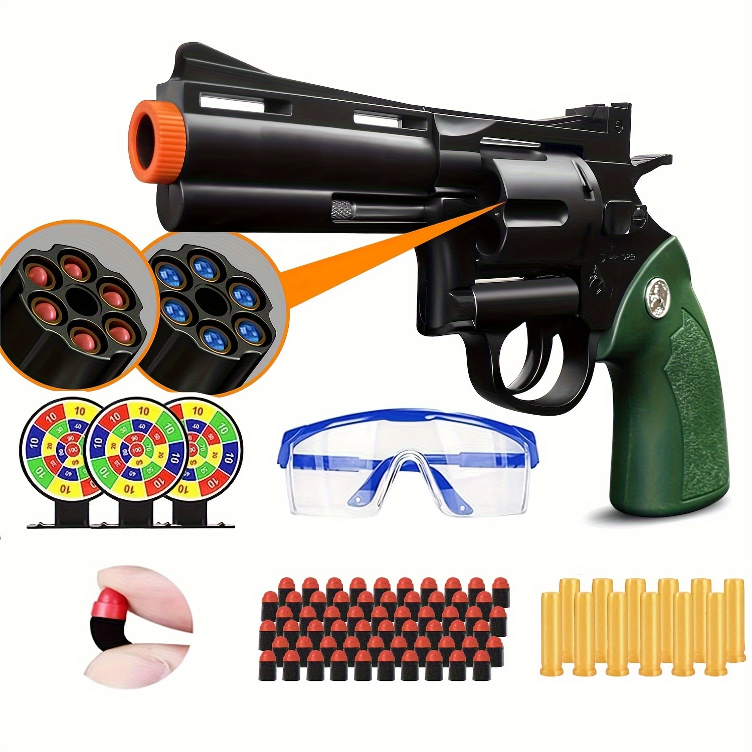 Nerf Guns Mega Dart Blaster Toy Gun: Soft Bullet Shell Ejecting Pistol ...