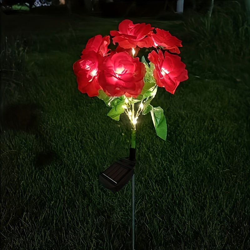 1 Bundle 7 head Color Solar Rose Simulation Garden Light Led - Temu ...
