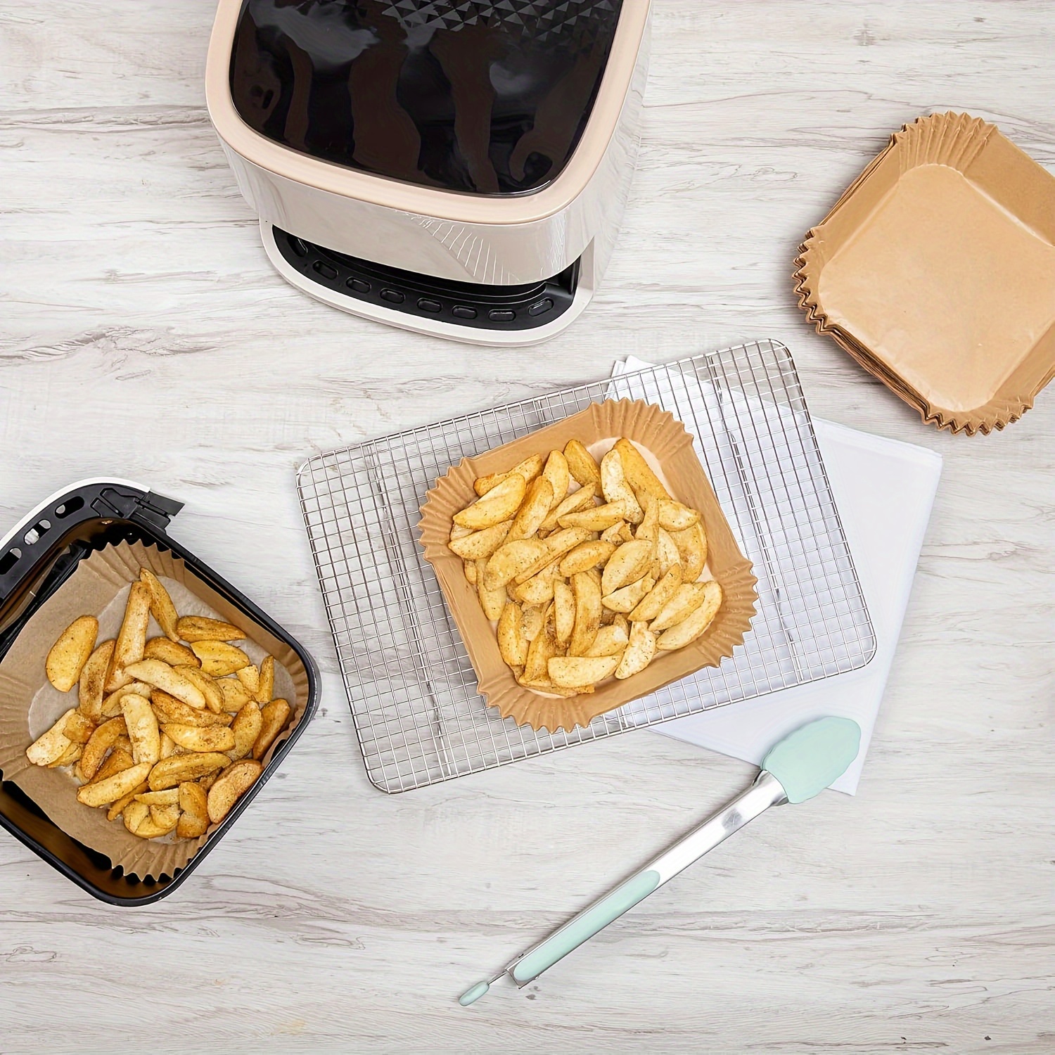100pcs Square Air Fryer Disposable Paper Liners Oil Proof - Temu