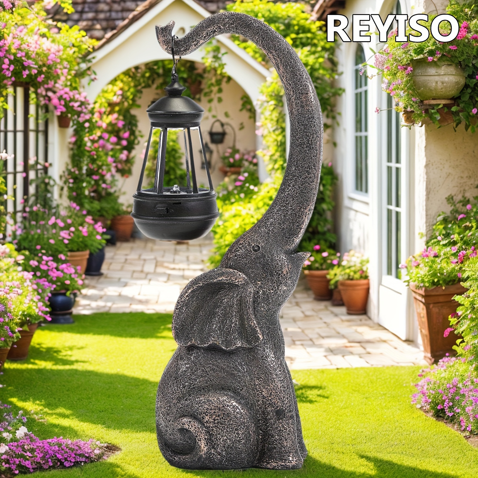 Room Decor Resin Elephant Statue Lantern Outdoor - Temu