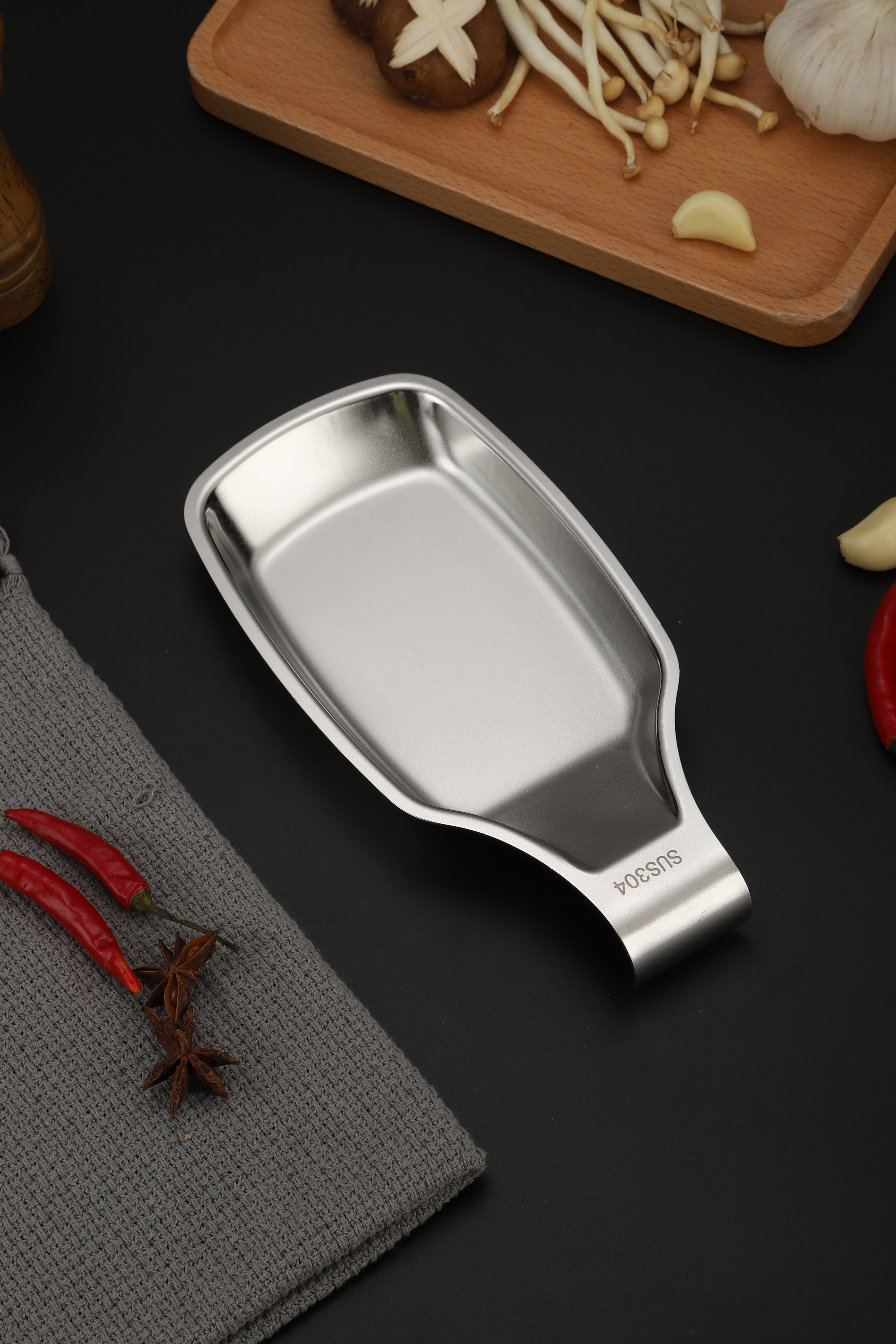 1pc Stainless Steel Shelf Plate, Square Kitchen Soup Spoon Holder, Pot ...