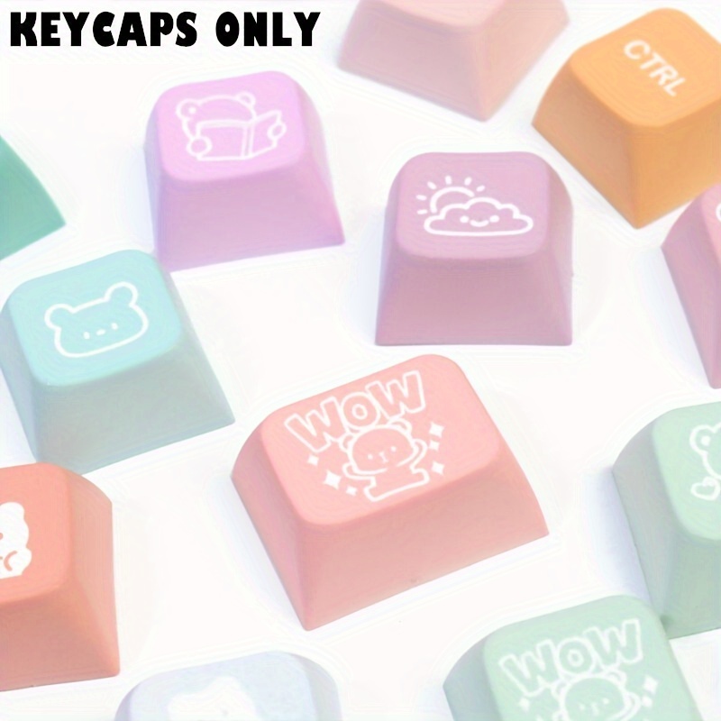 Teddy Bear 133 Keys Pbt Keycaps Xda Profile Heights Five - Temu
