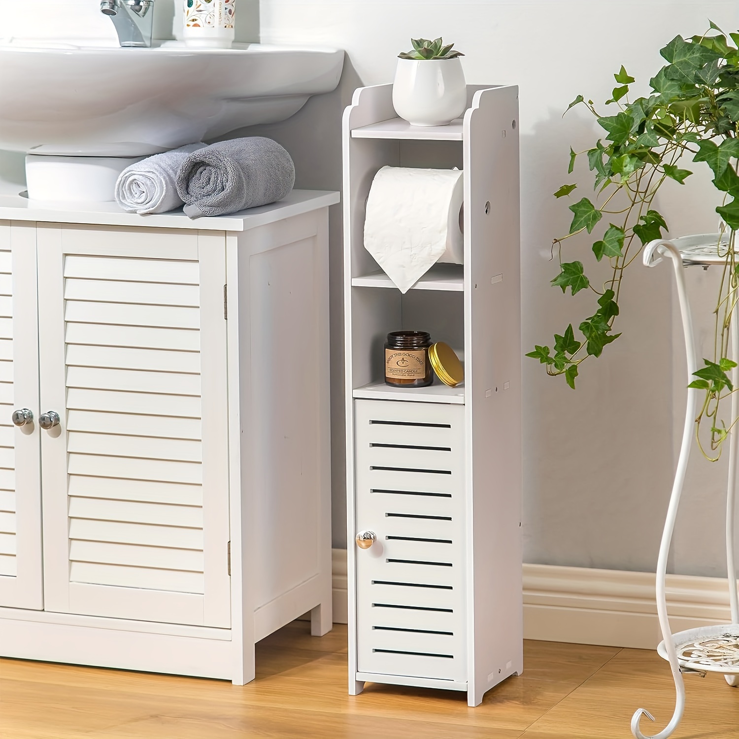 slim bathroom storage cabinet multi tier floor mount side Temu United Kingdom