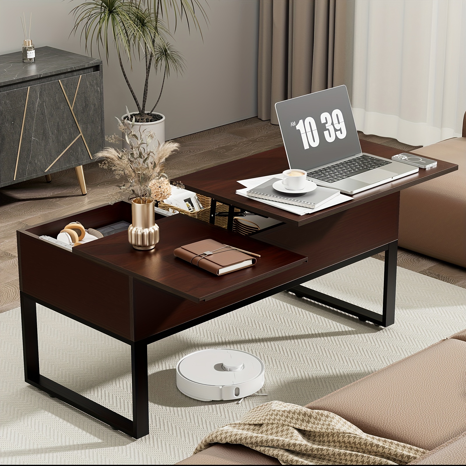 Rolling storage coffee table store