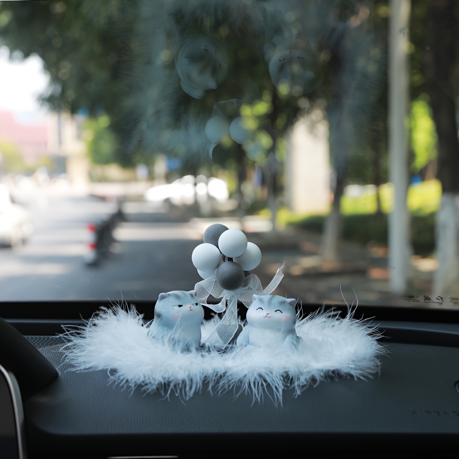 adorable feline resin cat car dashboard decor set Temu