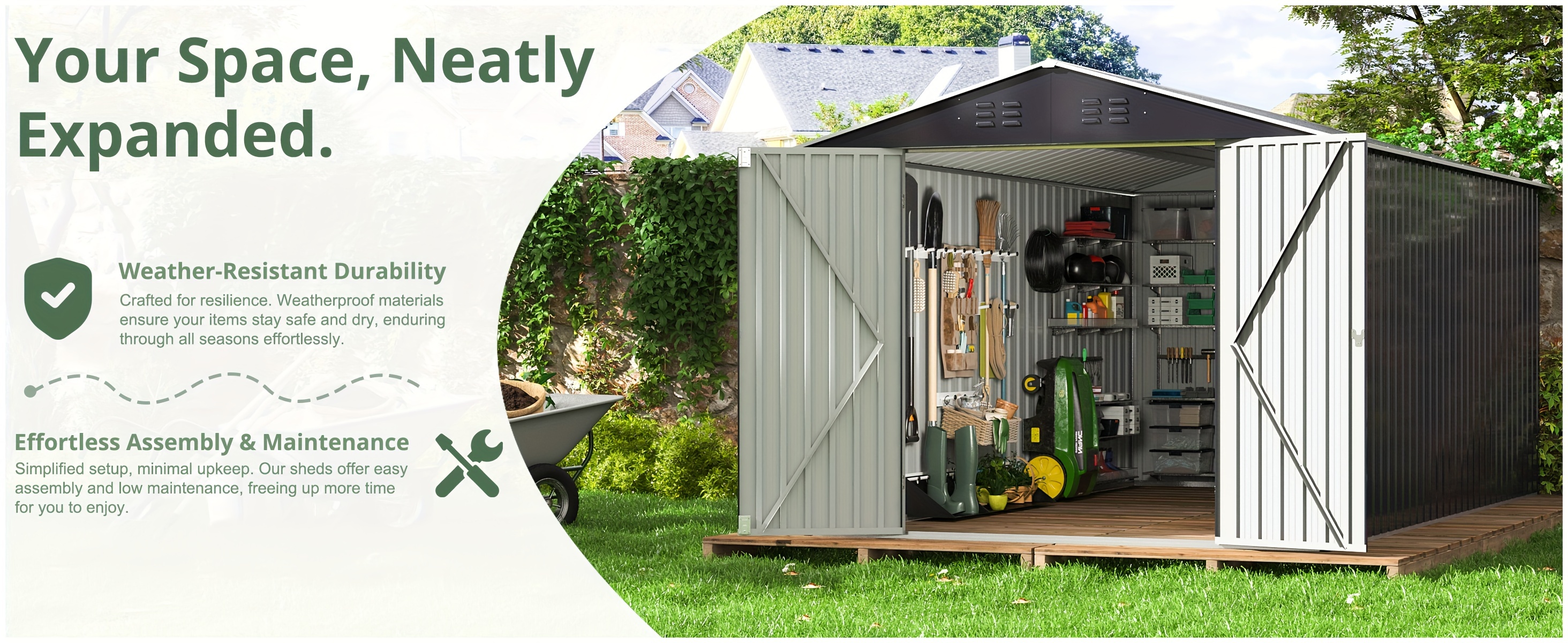 10x12 ft large metal garden shed sturdy frame - Temu