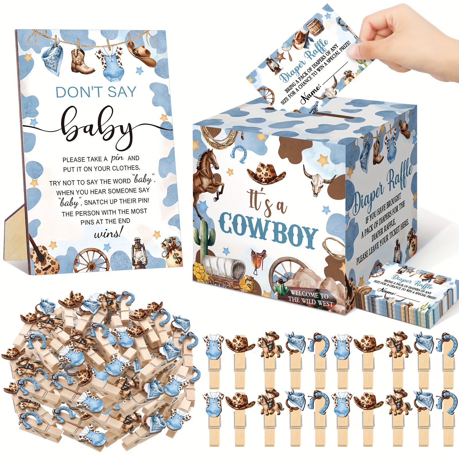 cowboy baby shower decorations sold on Temu United States