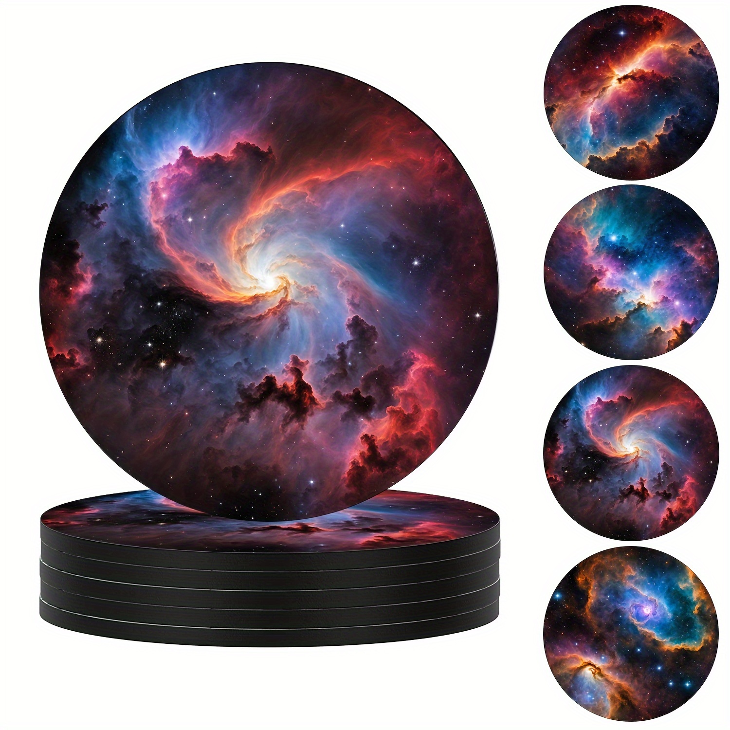Outer Space Nebula Absorbent Rubber Coasters Universe Drink - Temu New ...