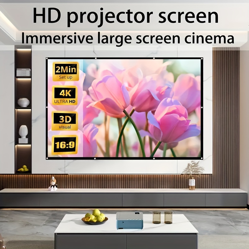 2020 Home Theater Projection Screen 100 Inch 16:9 - Manual Pull Down Hd ...