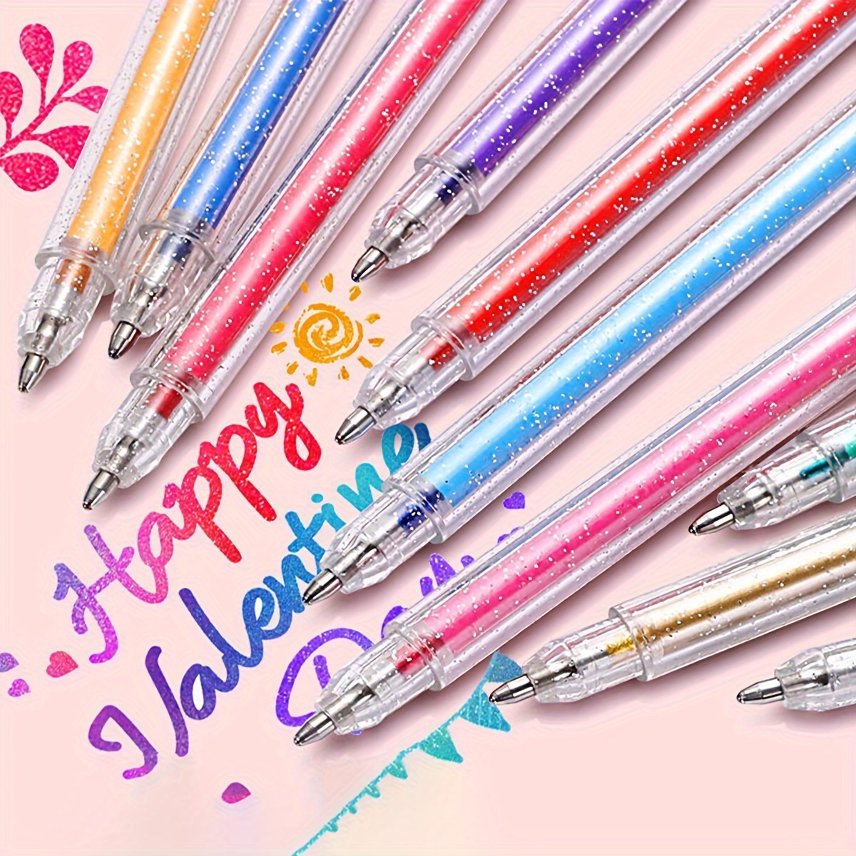 Glitter Gel Pens Set Medium Point Water resistant Plastic - Temu ...