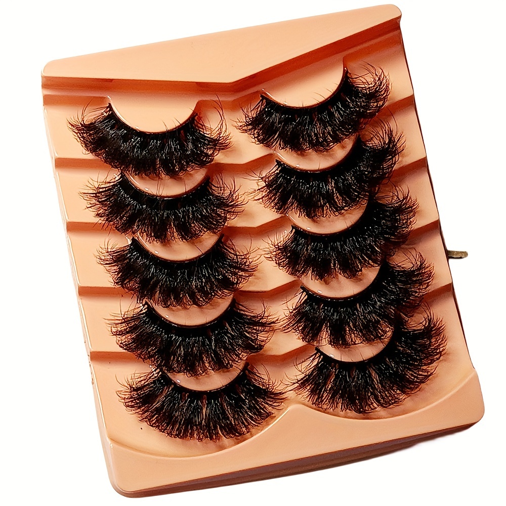 Fluffy Faux Mink Lashes 8d Thick Volume Wispy False - Temu United Kingdom